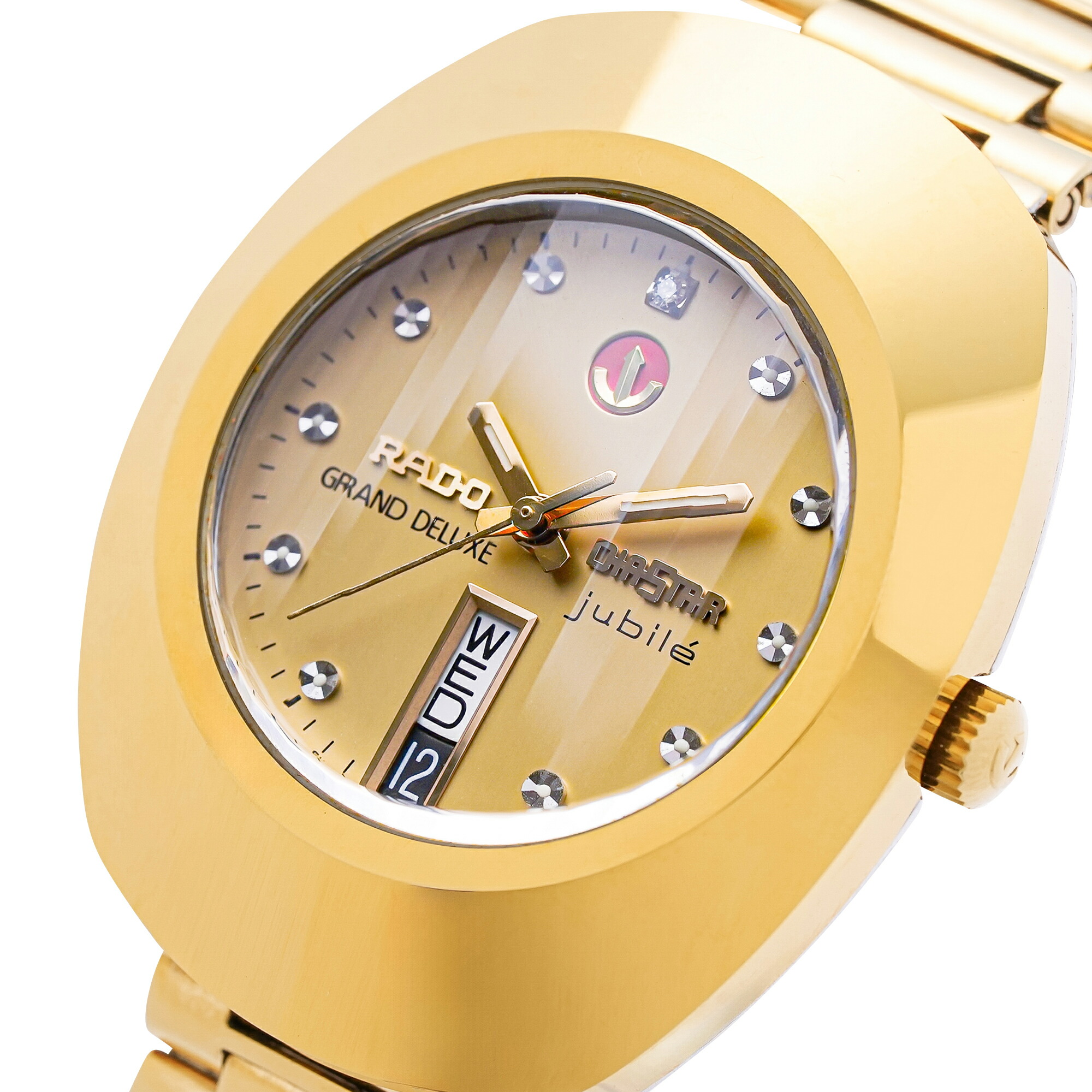 【楽天市場】【RADO】ダイヤスター グランド デラックス ジュビリー デイデイト 2500本限定 648.0413.3 ゴールド文字盤 自動巻き 金 ヴィンテージ 腕時計 美品 ...