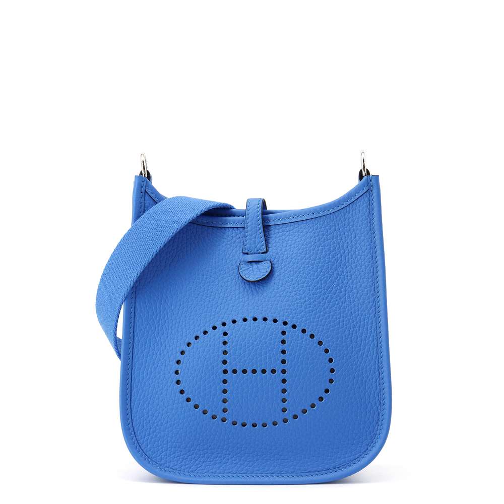 【楽天市場】エルメス ショルダーバッグ エブリンTPM ブルーイドラ/シルバー金具 トリヨンクレマンス W刻印 HERMES Evelyne ...