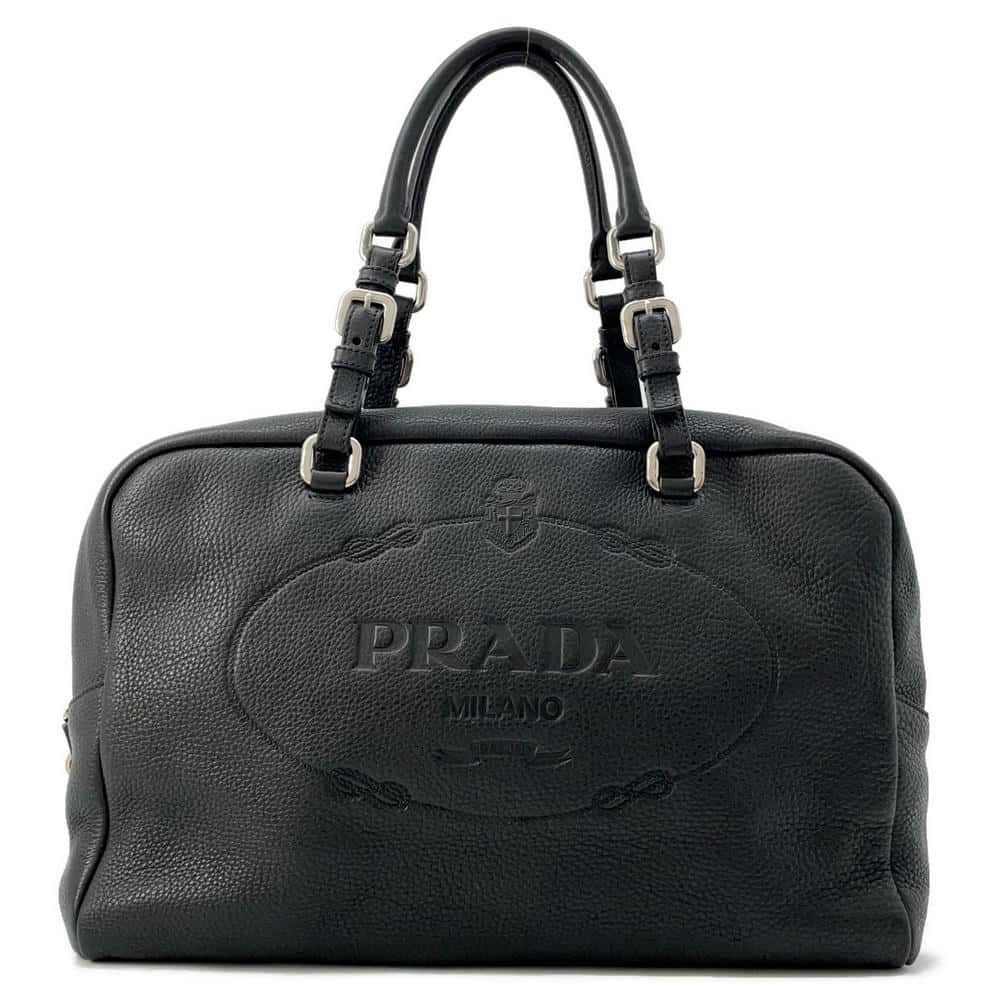 【楽天市場】プラダ ハンドバッグ エンボスロゴ レザー BR3089 PRADA ボストンバッグ 黒 【安心保証】 【中古】 プラダ バッグ プラダ レディース PRADA BAG：ブランド腕 ...