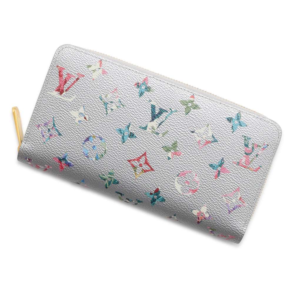 【楽天市場】ルイヴィトン 長財布 モノグラム・フローラル・フラワー ジッピーウォレット LVガーデン M81765 シルバー 【安心保証 ...