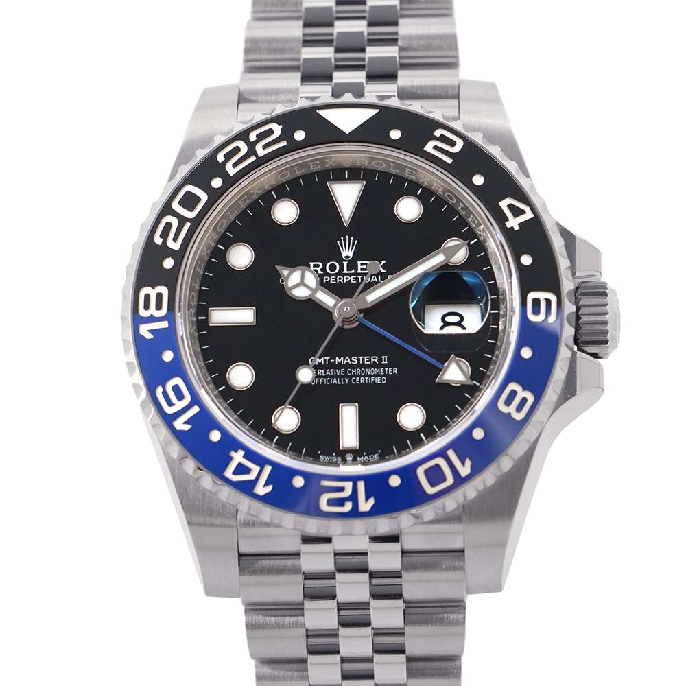 【楽天市場】ロレックス GMTマスター2 デイト ランダムシリアル ルーレット 126710BLNR ROLEX 腕時計 黒文字盤 【安心保証 ...