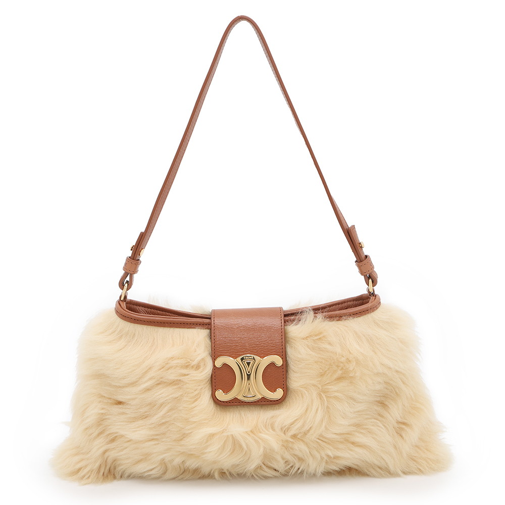 【楽天市場】セリーヌ ハンドバッグ トリオンフ ウィルターン クラッチ レザー ファー 113673FEQ CELINE 【安心保証】 【中古】 セリーヌ バッグ レディース CELINE ...