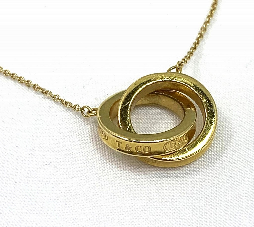 【楽天市場】【3/21(金)20時～全品ポイント10倍！要エントリー！】TIFFANY＆CO. TIFFANY＆CO. インターロッキングネックレス K18 750 イエローゴールド 【中古 ...