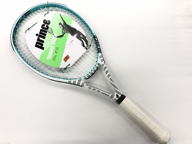 【楽天市場】【未使用】 プリンス Prince STRIKE 110 POWER LEVEL 775 テニスラケット ホワイト ブルー ...