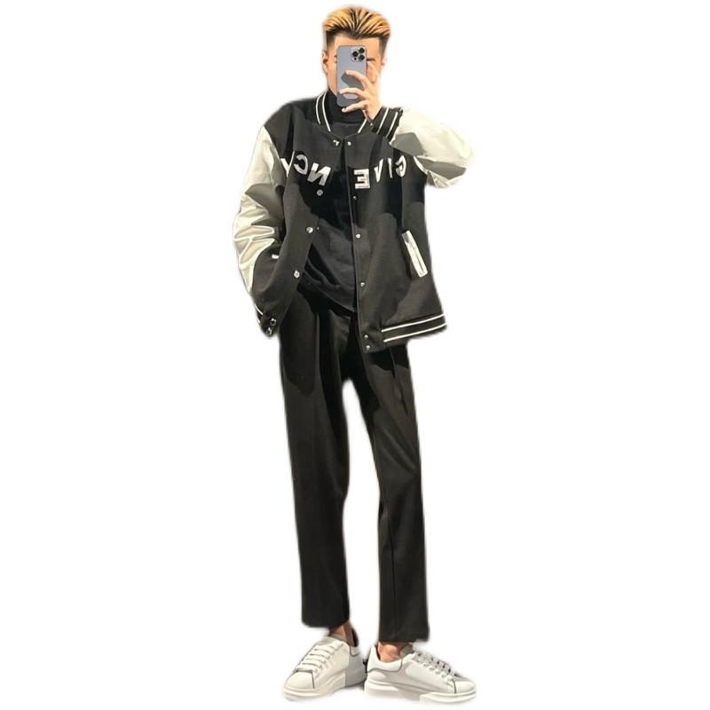 【楽天市場】スラックス メンズ パンツ 春夏 伸縮性 ストレート ワイドレッグ ロング スリム 大きいサイズ オフィス カジュアル シンプル ...
