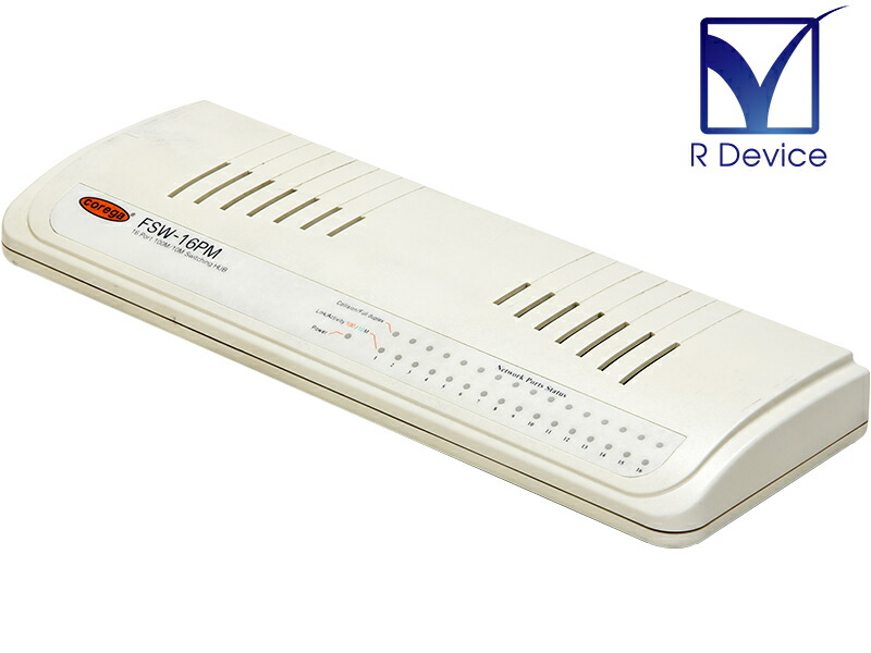 【楽天市場】FSW-16PM Corega 100M/10M 16ポート ファンレス 静音 スイッチング HUB【中古】：アールデバイス