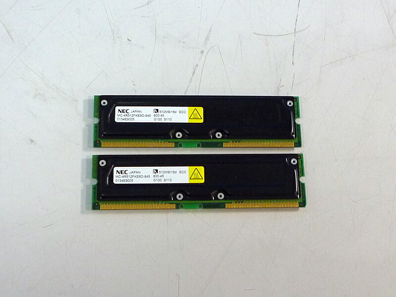 【楽天市場】MC-4R512FKE8D-845 NEC 512MB ECC RDRAM RIMM 2枚セット 1GB【中古】：アールデバイス