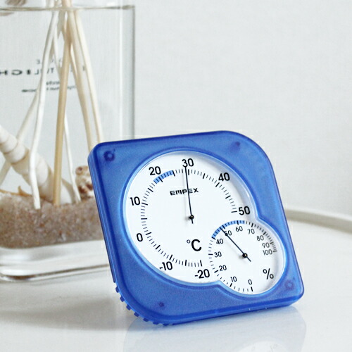 【楽天市場】エンペックス EMPEX 温湿度計 シュクレmidi クリアブルー TM-5606：Webby