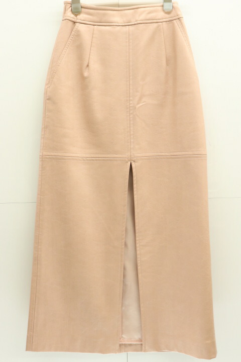 【楽天市場】【中古】AMERI レディースロングスカート S DEEP SLIT FAKE LEATHER SKIRT AMERI S ピンク 桃 レザー：Style（ブランド古着のスタイル）