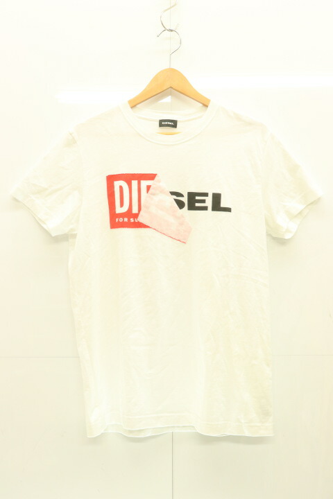 【楽天市場】【中古】 DIESEL メンズTシャツ L T-DIEGO-QA MAGLIETTA DIESEL L 白 ホワイト ロゴ：Style（ブランド古着のスタイル）
