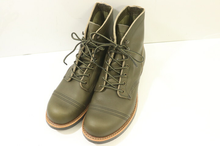 【楽天市場】【中古】 RED WING メンズブーツ 26cm Iron Ranger ALPINE RED WING 26cm カーキ 無地 ...