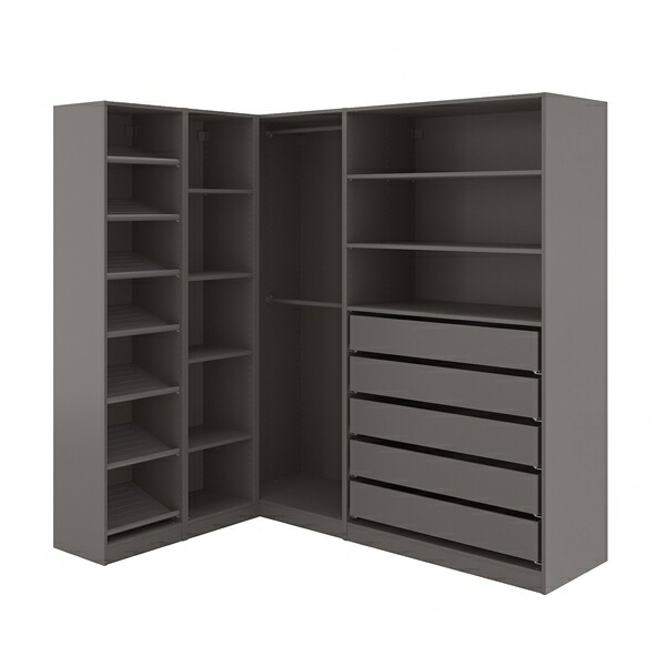 【楽天市場】[IKEA/イケア/通販]PAX パックス コーナーワードローブ, ダークグレー[22](19432075)：WEBYセレクション ...