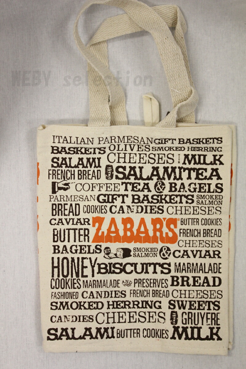 【楽天市場】【ZABAR'S】Zabar's Canvas Imprinted Tote Bag small（ゼイバーズ キャンバストート ...