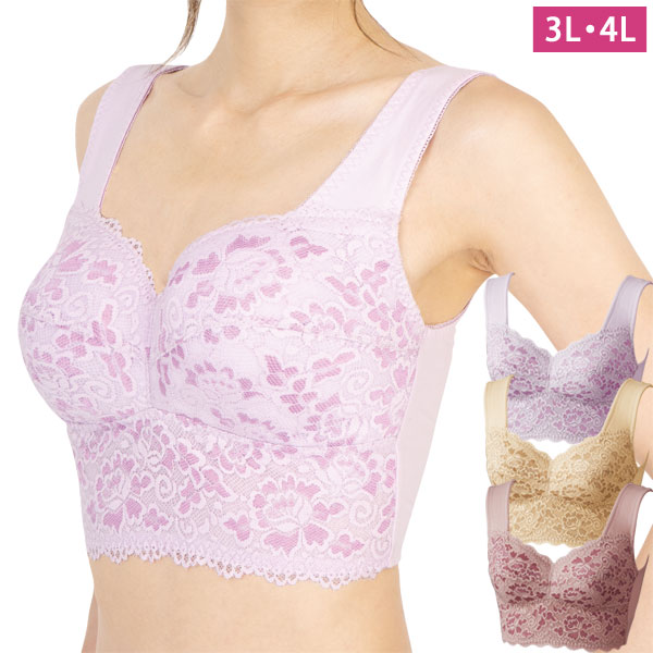 【楽天市場】24時間着用できる楽々ブラ らくらくブラシリーズ ナイトブラジャー レディース インナー 下着 3L・4L DN-0315：わくわく生活