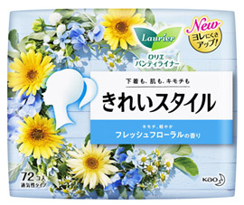 【楽天市場】花王 ロリエ きれいスタイル フレッシュフローラルの香り (72コ入) パンティライナー：ドラッグストアウェルネス