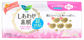 【楽天市場】花王 ロリエ しあわせ素肌 超スリムタイプ ふつうの日用 羽つき 20.5cm (24個) 生理用ナプキン 備蓄 【医薬部外品 ...