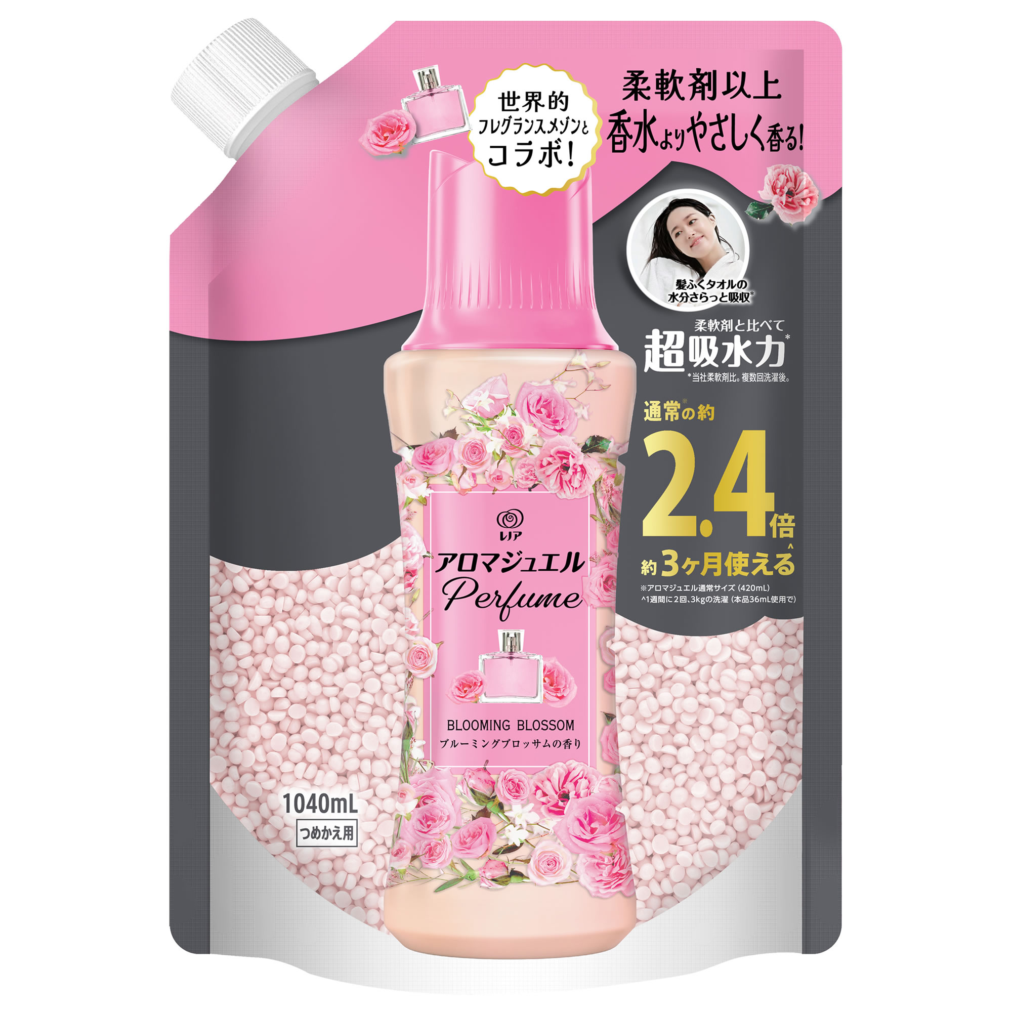 【楽天市場】P&G レノア アロマジュエル ブルーミングブロッサムの香り つめかえ用 特大サイズ (1040mL) 詰め替え用 衣料用香りづけ剤 香りづけビーズ 【P＆G】：ドラッグストアウェルネス