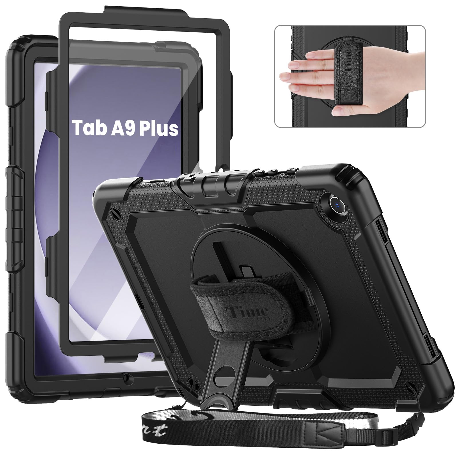 【楽天市場】Timecity Galaxy Tab A9+ ケース 耐衝撃 2023新モデル 保護フィルム 360°回転スタンド ペン収納 ...