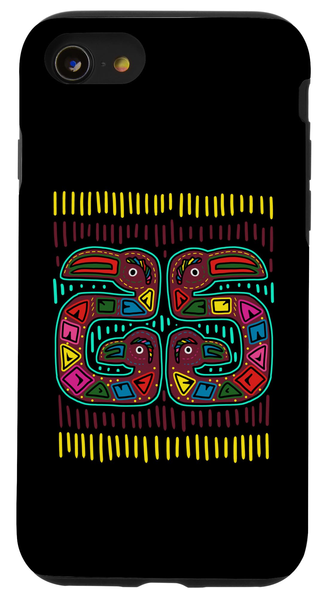 【楽天市場】iPhone SE (2020) / 7 / 8 Panama Kuna Tribeによるフラミンゴモラアート ピンクフラミンゴ ...