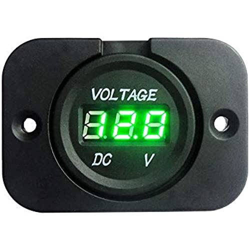 【楽天市場】防水 LEDデジタル電圧計電圧表示 DC3.0-30V マルチメーター12V / 24V電圧アンペアメーター電圧計ゲージパネル ...