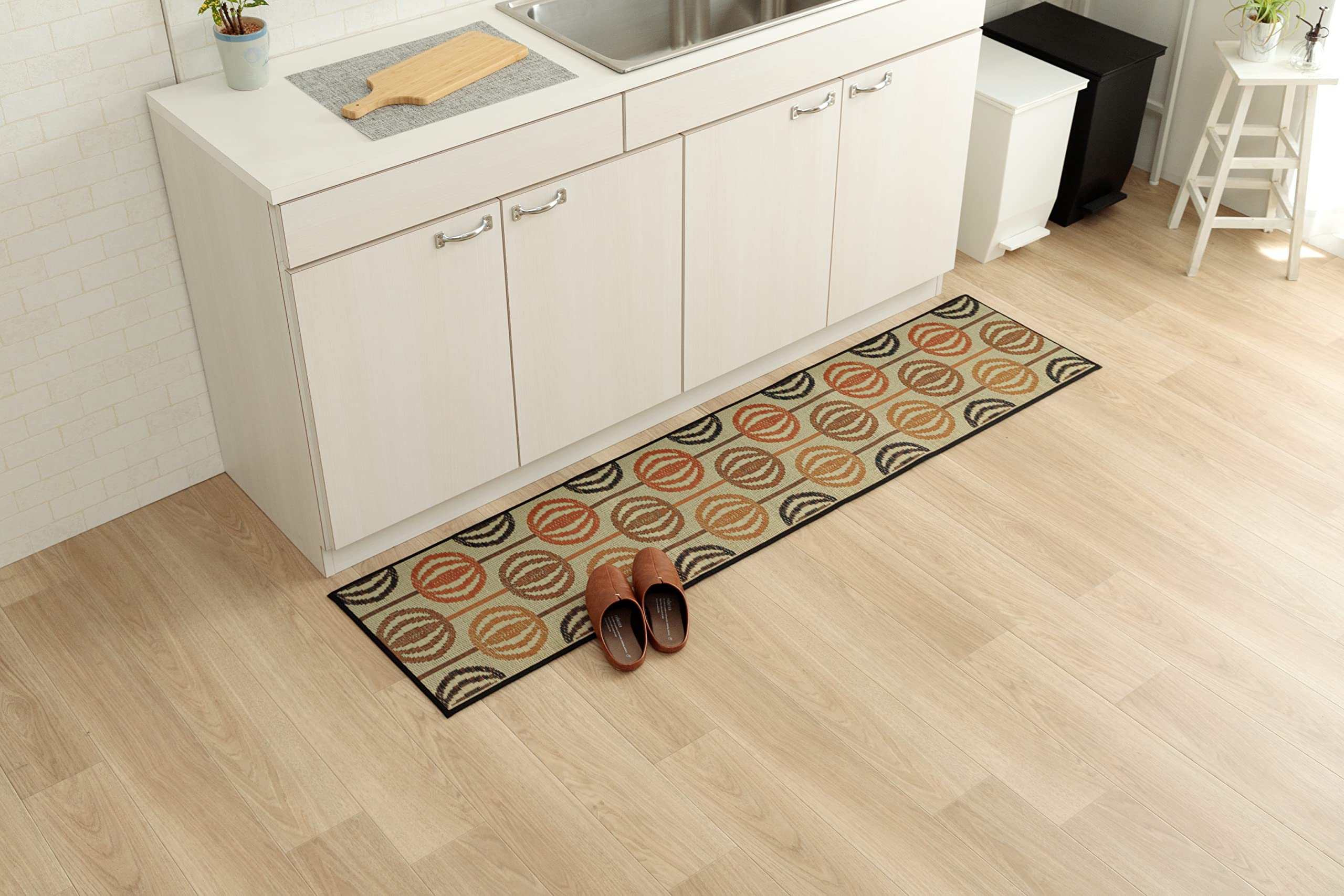【楽天市場】イケヒコ い草 キッチン マット kitchen mat 長方形 Fレトロ オレンジ 約43×180cm かわいい 北欧 おしゃれ ...