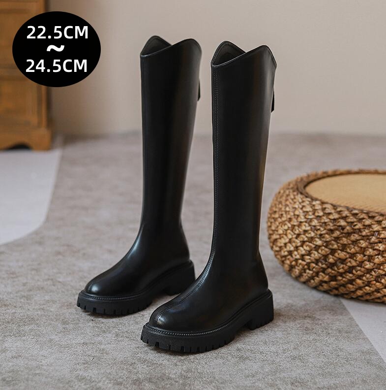 【楽天市場】ロングブーツ レディース 本革 靴 ラウンドトゥ 幅広 甲高 カジュアルシューズ 履きやすい 革靴 バックジッパーデザイン 大きい ...