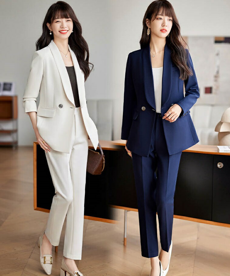 【楽天市場】《サイズ交換無料》レディーススーツ アウター ジャケット テーラードジャケット 秋 春 洗える 上下別売 セットアップ【ジャケット ...