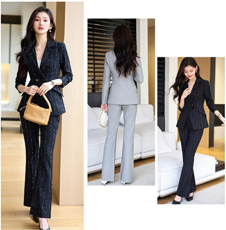 【楽天市場】ストライプ柄【ジャケット】【ジャケット+パンツ】自宅で洗える パンツスーツ 発表会 謝恩会 卒業式 入学式 春秋冬フォーマルスーツ ...