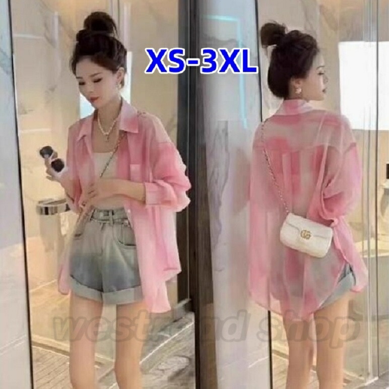 【楽天市場】シアーシャツ レディース トップス レイヤード ロング丈 シフォン ブラウス ゆったり 透け感 UV 羽織 春夏 薄手 透け シー ...