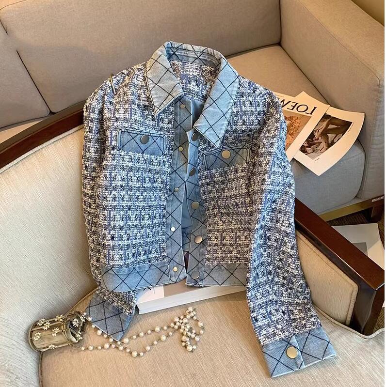 【楽天市場】ツイードジャケット デニム ジャケット おしゃれ レディース ショートジャケット アウター 羽織り 長袖ジャケット きれいめ 春秋 ...