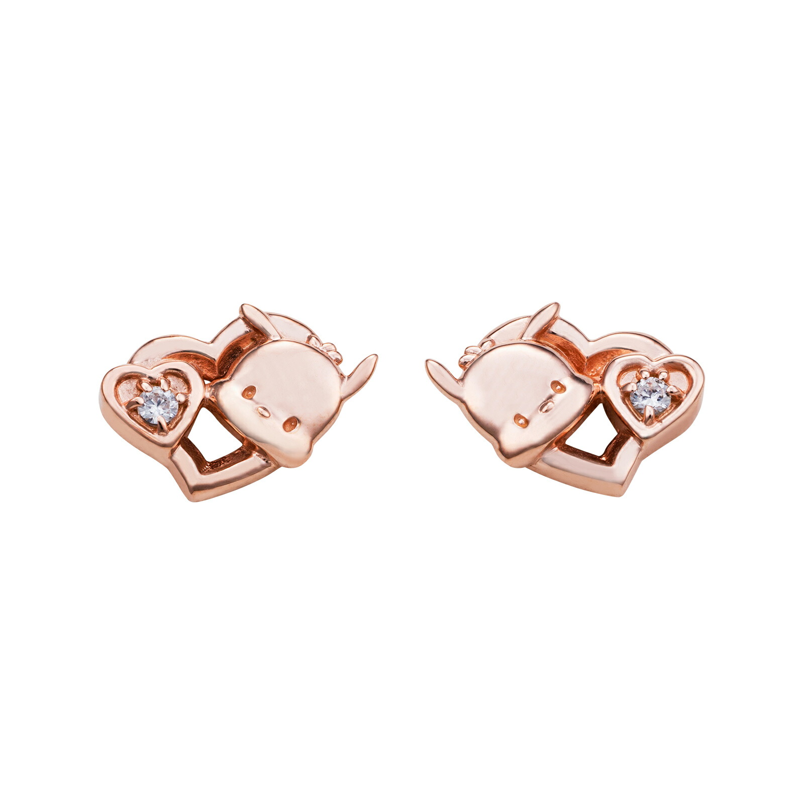 【楽天市場】ポチャッコ ピアス 2個セット サンリオキャラクターズ シルバー925 キュービックジルコニア ハート ピンクゴールド SAPOC ...