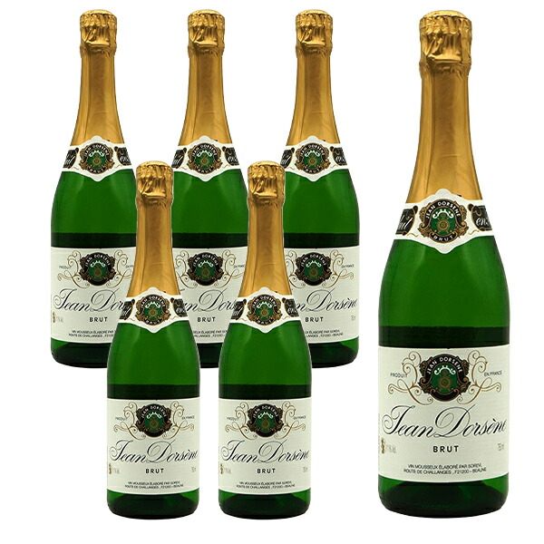 【楽天市場】【送料無料 6本セット】ジャン ドルセーヌ ブリュット ヴァン ムスー スパークリングワイン (ソレヴィ社) フランス 白 発泡 ...