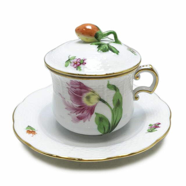 【楽天市場】HEREND ヘレンド/バコニーの春 キティピンク クリームカップ&ソーサー 蓋つき/ABランク/51【中古】：ワンダーレックス ...