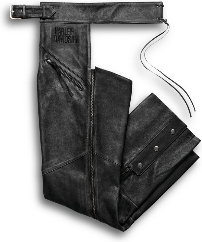 【楽天市場】Harley-Davidson Distressed Leather Chaps For Men- Black | 98102 ...
