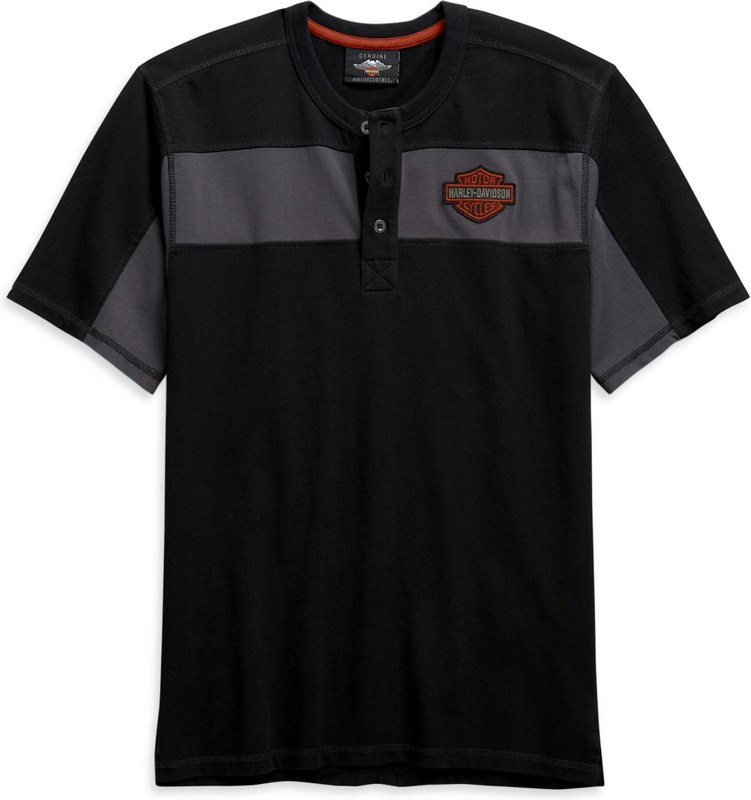 【楽天市場】Harley-Davidson Copperblock Short Sleeve Henley- Black | 99082 ...