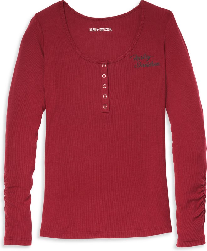 【楽天市場】Harley-Davidson Silver Wing Five Button Henley For Women ...
