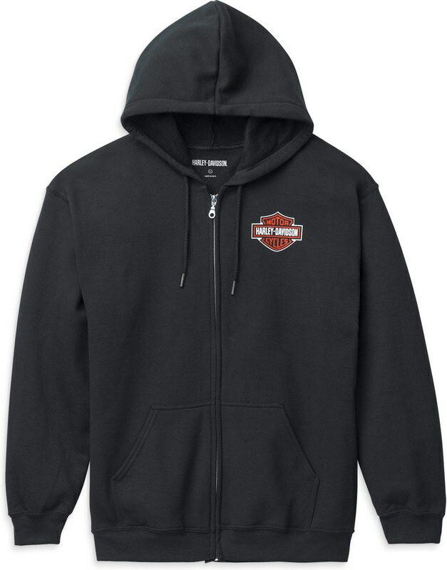 【楽天市場】Harley-Davidson Men'S Bar & Shield Zip Front Hoodie- Black ...