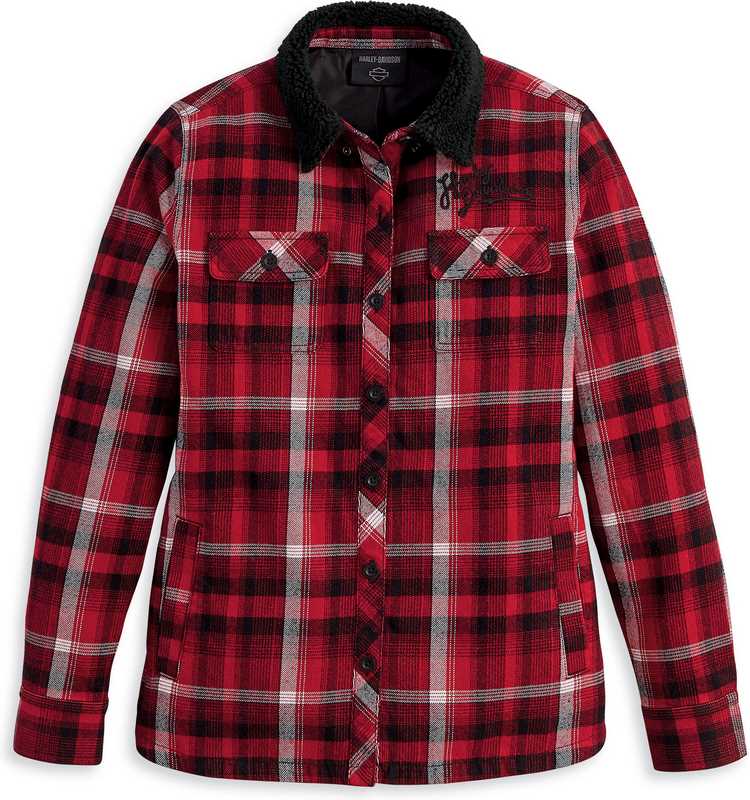 【楽天市場】Harley-Davidson Women'S Heritage Silver Wing Shirt Jacket- Yarn ...