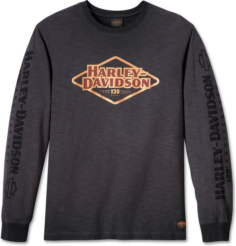 【楽天市場】Harley-Davidson 120Th Anniversary Long Sleeve T-Shirt For Men ...