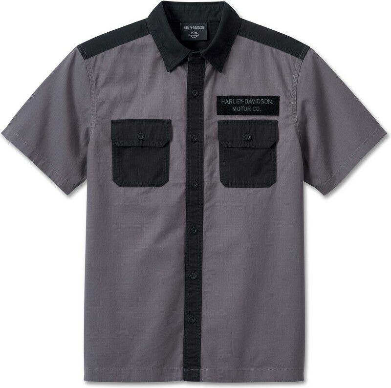【楽天市場】Harley-Davidson Shirt-Woven- Colorblock-Design-Blackened Pearl ...