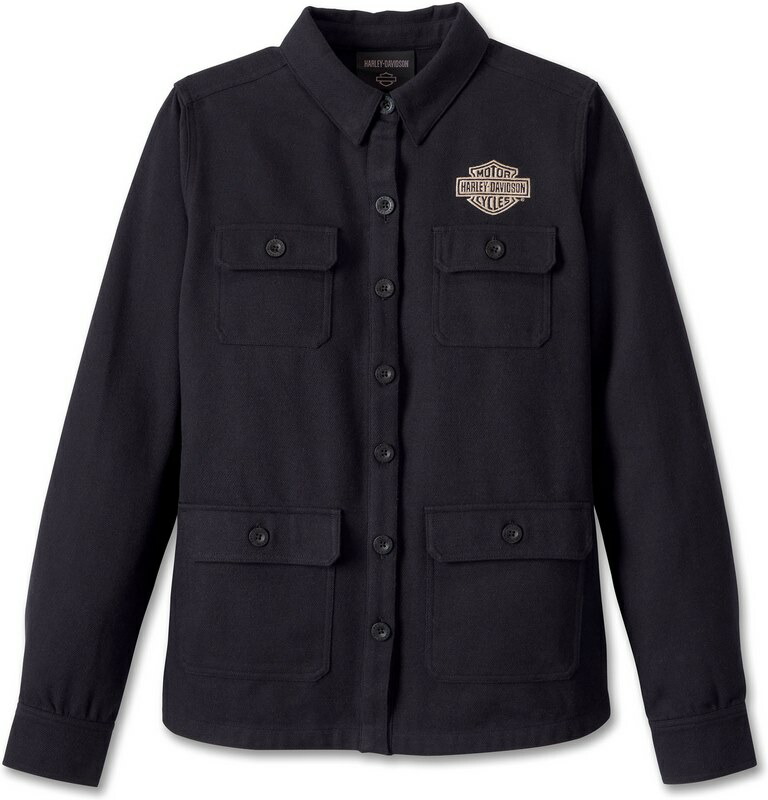 【楽天市場】Harley-Davidson Shirt Jacket-Woven- Black Beauty | 96164-24VW：ワンダーテック