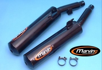 【楽天市場】Marving / マービング デュアルマフラー Cylindrical Ø 114 ブラック - EU公道走行認可 Yamaha ...