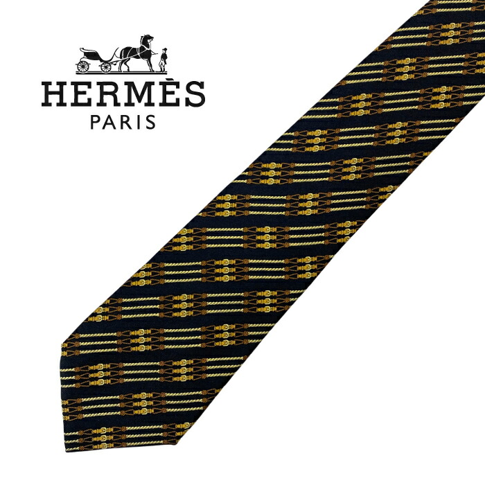 【楽天市場】【中古】HERMES ネクタイ エルメス【非常に良い】メンズ ネイビー 【剣先幅：9cm】 r-hermes-t-0921-03-2 ブランド【ネクタイまとめ買い割引実施中】2点→ ...