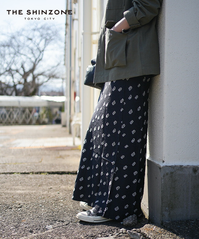 【楽天市場】[25SMSSK01]THE SHINZONE(ザ シンゾーン) SIMON DOTS JACQUARD SKIRT シモンドット ...