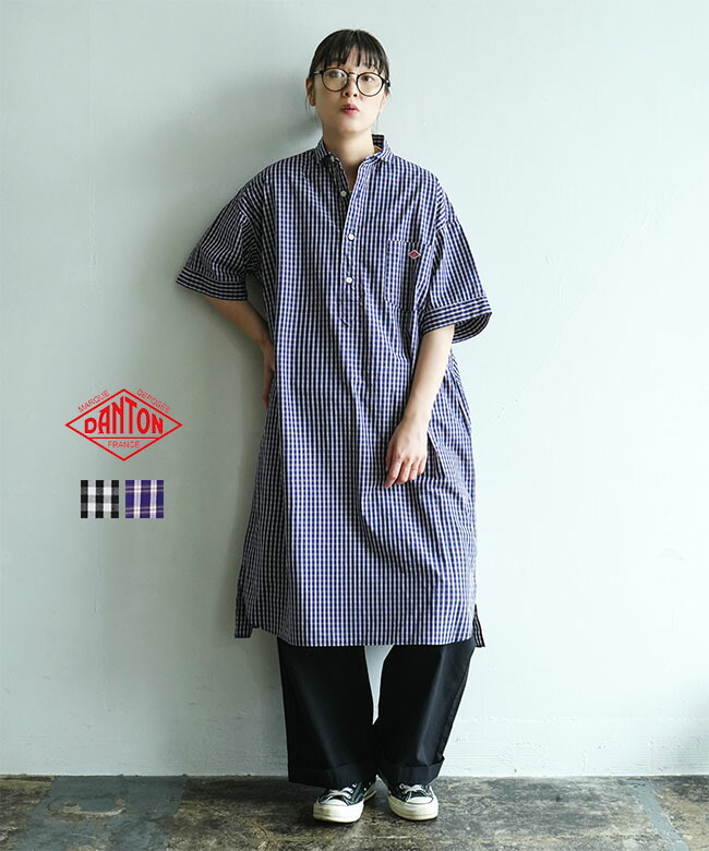 【楽天市場】 [JD-3655CPP]DANTON(ダントン) P.O DRESS S/S プルオーバードレス ショートスリーブ シャツ ...
