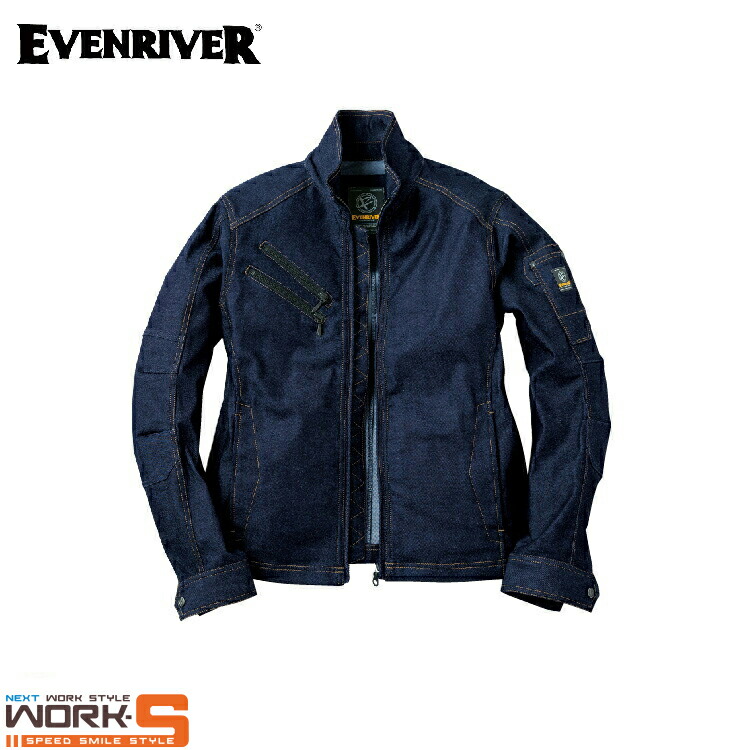 【楽天市場】EVEN RIVER イーブンリバー USD407 ストレッチデニムブルゾン 5L オールシーズン対応 上下ありワークウェア 作業着 作業服 セール中！！：ワークエス