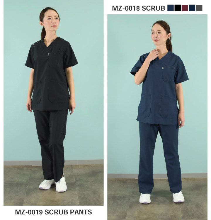 【楽天市場】[スクラブ上下セット]ミズノ MIZUNO スクラブ [MZ-0018 MZ-0019] 白衣 医療 レディース メンズ おしゃれ ユニフォーム ナース 看護師 医者 介護士 ...