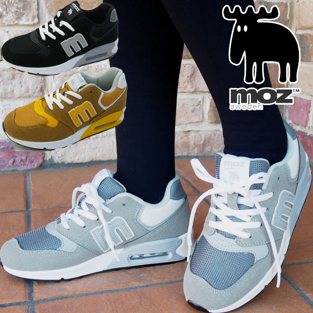 【楽天市場】送料無料 モズ MOZ レディース スニーカー ローカット カジュアルシューズ 紐靴 MZ-9023 ブラック 黒 グレー マスタード 最強翌日配送：ワールド靴店