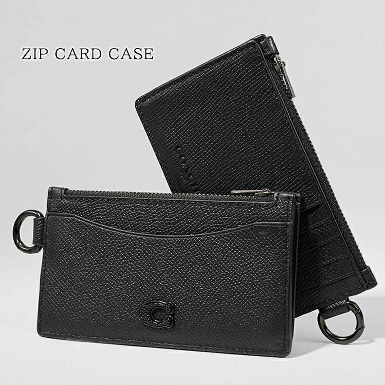 【楽天市場】コーチ COACH メンズ カードケース ZIP CARD CASE CJ879 BLK ブラック BLACK ジップ カード ...