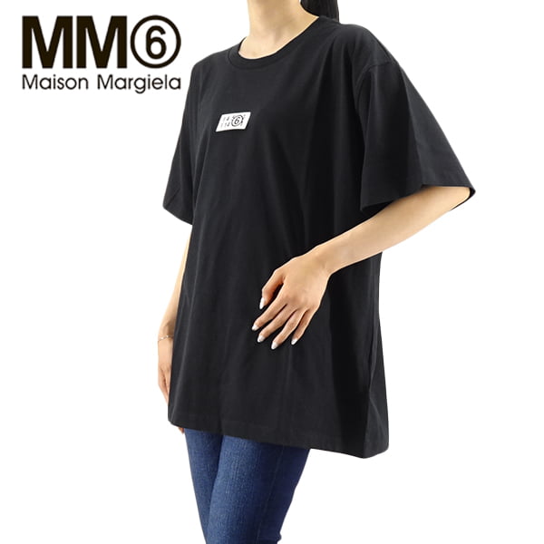 【楽天市場】エムエムシックス メゾンマルジェラ MM6 Maison Margiela レディース Tシャツ S52GC0267 S24312 ブラック 900 半袖 カットソー クルーネック ...